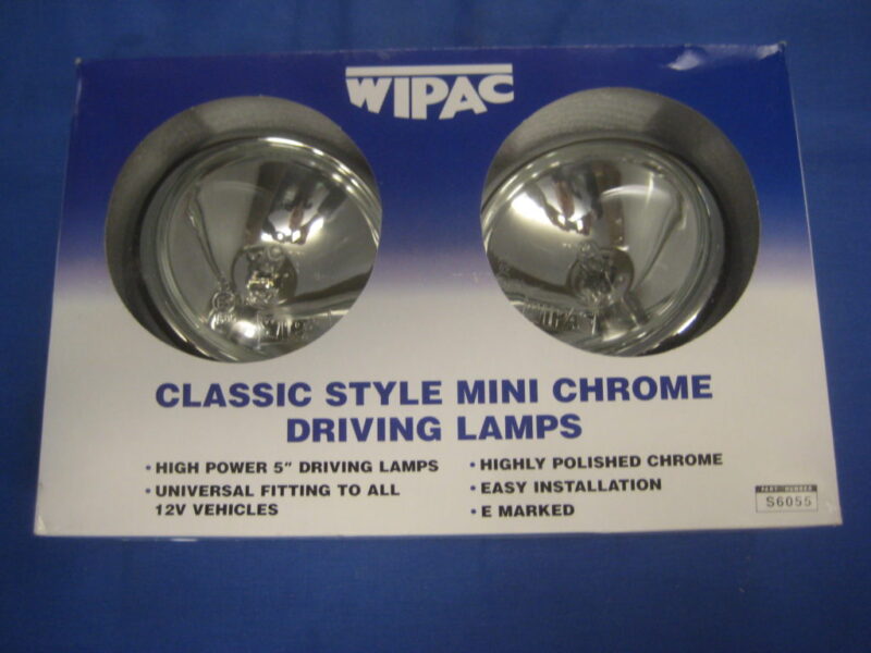 S6055 PAIR WIPAC 5″ CLASSIC MINI STYLE CHROME DRIVING LAMPS – The MGB Hive