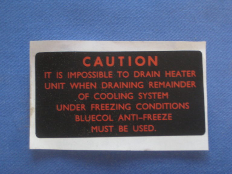CRST127 CAUTION HEATER STICKER – The MGB Hive